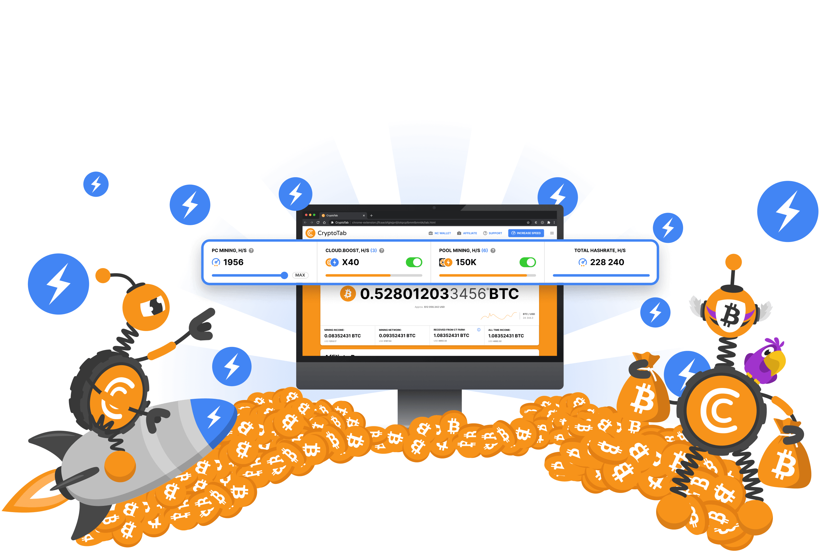 Multiply your mining speed with Cloud.Boost | CryptoTab Browser